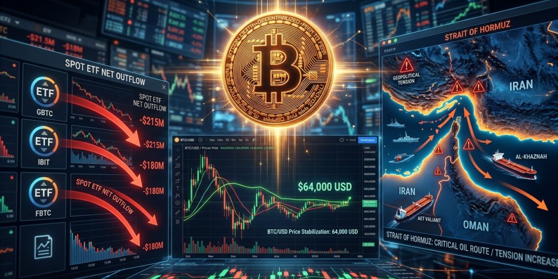 Bitcoin Stabilise à 64K : ETF et Hormuz Sous Surveillance