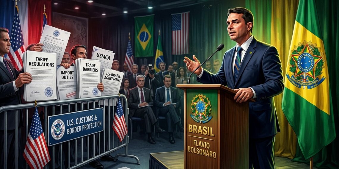 Flavio Bolsonaro Défend le Brésil Face aux Surtaxes Américaines