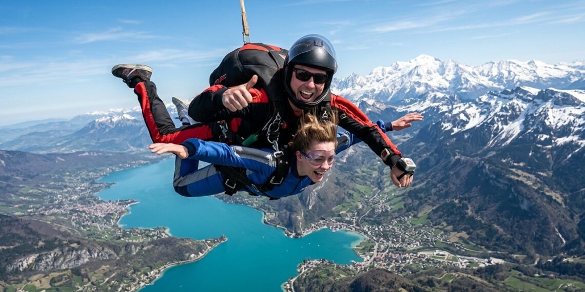 Saut en Parachute à Annecy : Spots InWriting the skydiving ...
