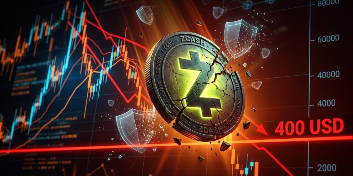 Zcash Vers une Chute de 15% : Le Support à 400 Dollars en Danger